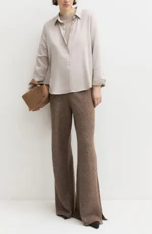 EMME Emmlira Crinkled Hammered Satin Shirt