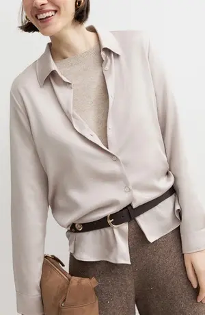 EMME Emmlira Crinkled Hammered Satin Shirt