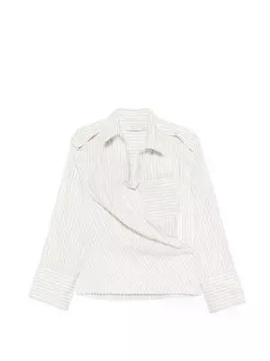IRO PARIS Striped Wrap Shirt - Neutrals