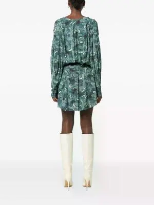 IRO PARIS Fontana Abstract-pattern Draped Mini Dress