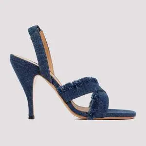 Off-White Curvy Heel Denim Sandal