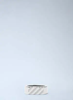 Off-White Diag Band Ring - Silver