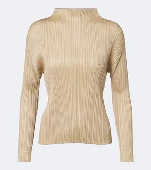 Issey Miyake Monthly Colors: October Pleated Top - Beige