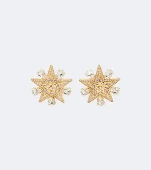 Dolce & Gabbana Starbust Crystal-embellished Clip-on Earrings - Gold