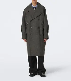 Simone Rocha Embellished Oversized Wool-blend Coat