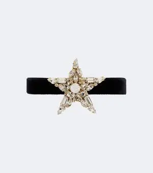 Dolce & Gabbana Star Embellished Velvet Choker