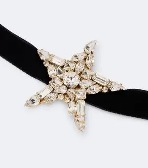 Dolce & Gabbana Star Embellished Velvet Choker