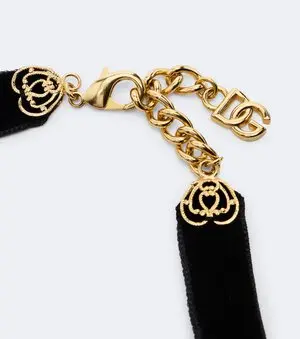 Dolce & Gabbana Star Embellished Velvet Choker