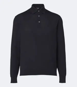 Zegna Trofeo Wool Polo Sweater - Blue