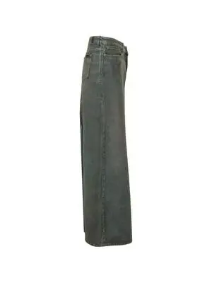7 For All Mankind Washed-effect Back-slit Straight Maxi Denim Skirt