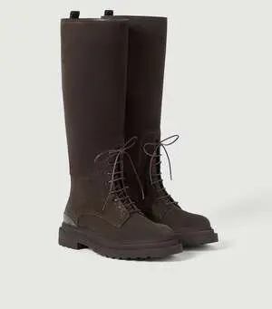 Brunello Cucinelli Suede Knee-high Boots