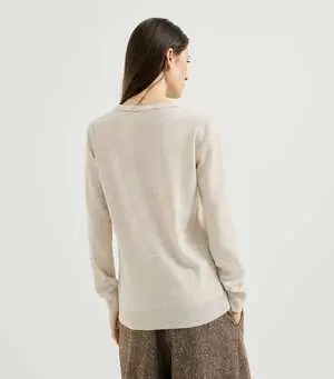 Brunello Cucinelli Cashmere Monili-detail Crew-neck Sweater
