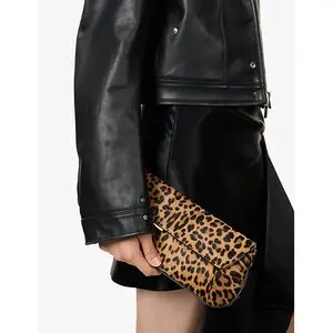Amina Muaddi Ami Pony-hair Clutch Bag