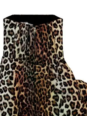Givenchy Long Bustier Dress In Leopard Jacquard With Bow