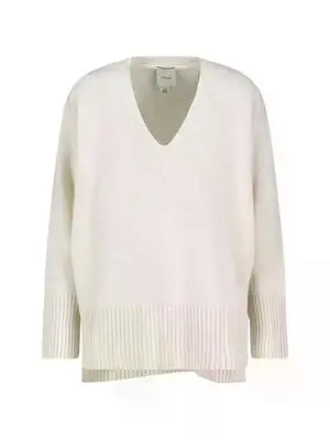 Calvin Klein V-neck Ribbed-trim Sweater - Neutrals