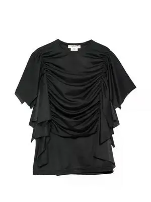 Comme Des Garçons Ruched Ruffled Blouse - Black