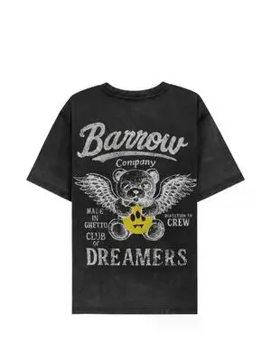 BARROW Graphic-print Acid-wash T-shirt
