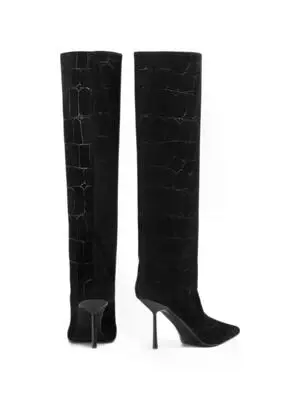 LE SILLA Bella Croc-embossed Pointed-toe Boots