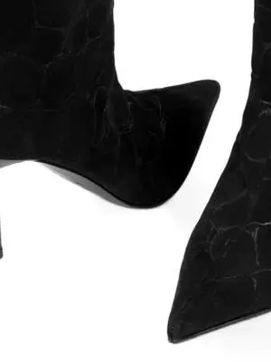 LE SILLA Bella Croc-embossed Pointed-toe Boots