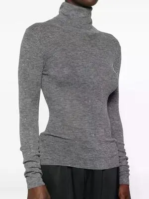 ELEH Ribbed Sequin-embellished Sweater