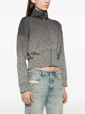 MARINE SERRE Faded Moon Zipped Sweatshirt