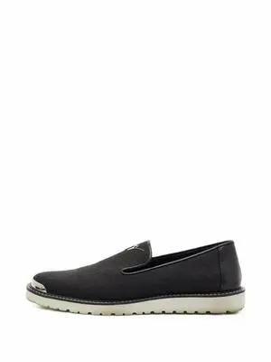 GIUSEPPE ZANOTTI Leather-trim Canvas Loafers