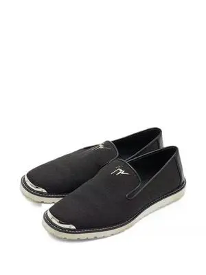 GIUSEPPE ZANOTTI Leather-trim Canvas Loafers