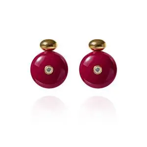 SAULE LABEL Paloma Earrings In Ruby - Red