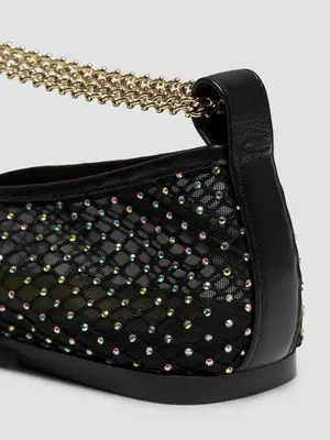 MARIA LUCA Augusta Crystal Mesh Ballet Flats