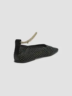 MARIA LUCA Augusta Crystal Mesh Ballet Flats