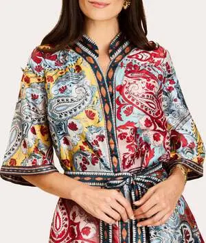 Mestiza New York Aracati Patchwork Twill Mini Shirt Dress