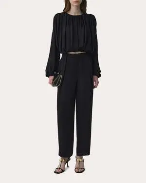 Simkhai Reid Silk Georgette Draped Pants