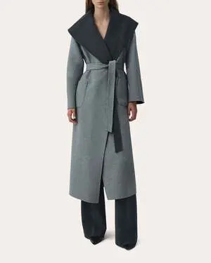 Simkhai Allura Wool Reversible Belted Coat