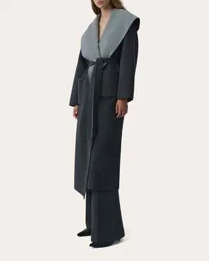 Simkhai Allura Wool Reversible Belted Coat