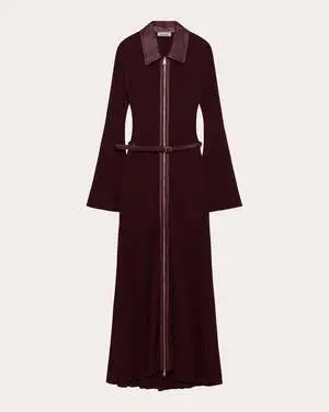 Simkhai Ismelle Knit Collared Zip-front Midi Dress