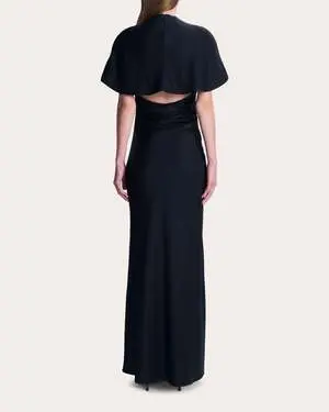Simkhai Annibelis Satin Draped Cape Gown