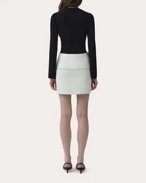 Simkhai Noel Knit Twill Combo Draped Mini Dress