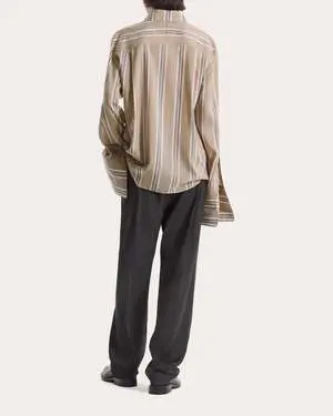 Co Stripe Silk Exaggerated Cuff Shirt
