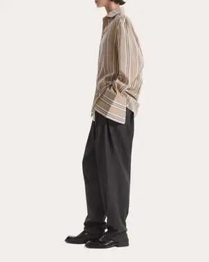 Co Stripe Silk Exaggerated Cuff Shirt