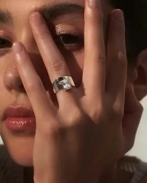 Lady Grey Cubic Zirconia Wade Ring - Silver