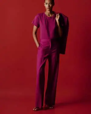 ARGENT Seasonless Wool Wide-leg Trousers