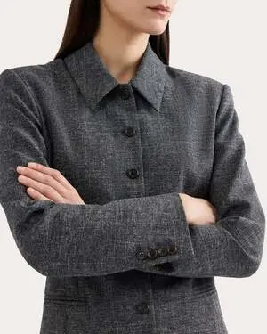 ARGENT Textured Wool Collared Blazer