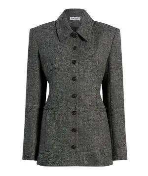 ARGENT Textured Wool Collared Blazer - Grey