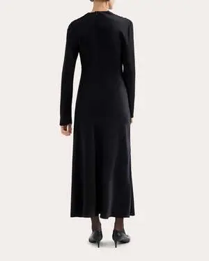 ARGENT Silk Charmeuse Draped Maxi Dress