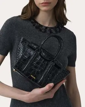 Simkhai Nicola Croc-embossed Leather Mini Tote Bag