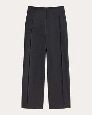 Theory Wool Mélange Seamed Straight-leg Pants