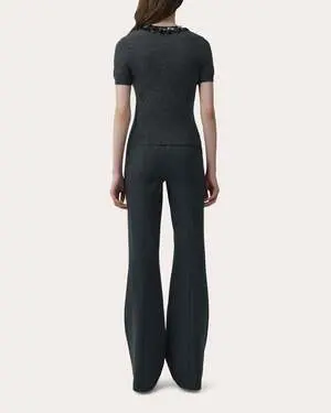 Simkhai Sophie Wool Cashmere Embellished Crewneck Top