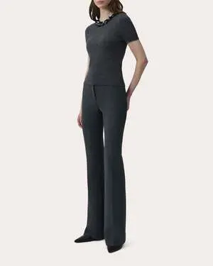 Simkhai Sophie Wool Cashmere Embellished Crewneck Top