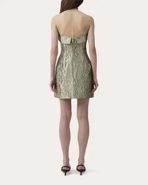 Simkhai Darcie Metallic Jacquard Bustier Mini Dress