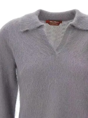 Max Mara V-neck Long-sleeve Sweater - Grey